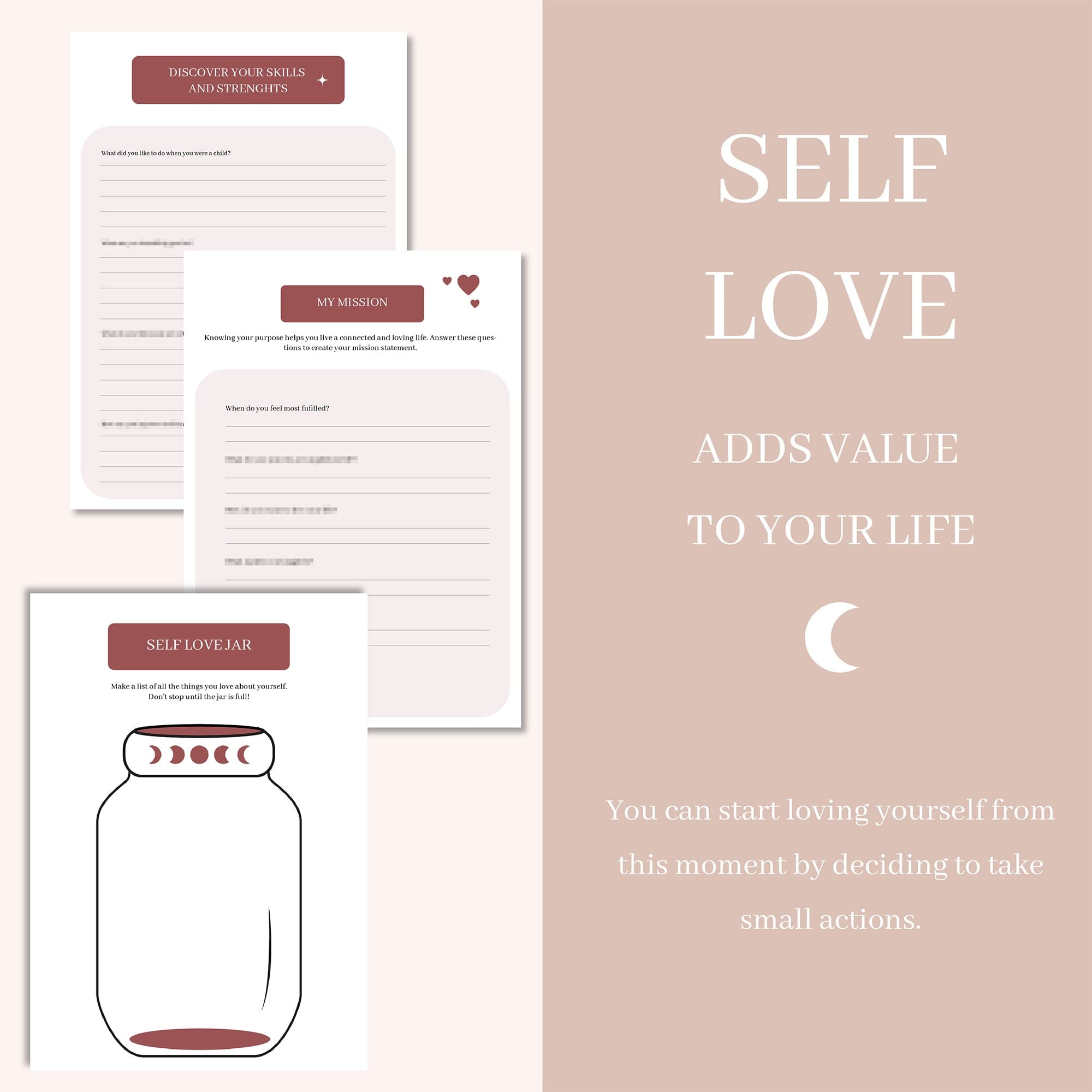 Self Love Workbook - Miss Pink Coconut
